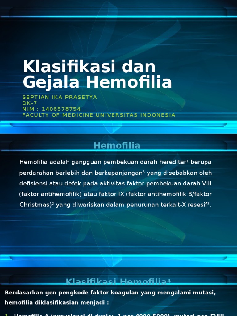 Klasifikasi Dan Gejala Hemofilia | PDF | Sains & Matematika