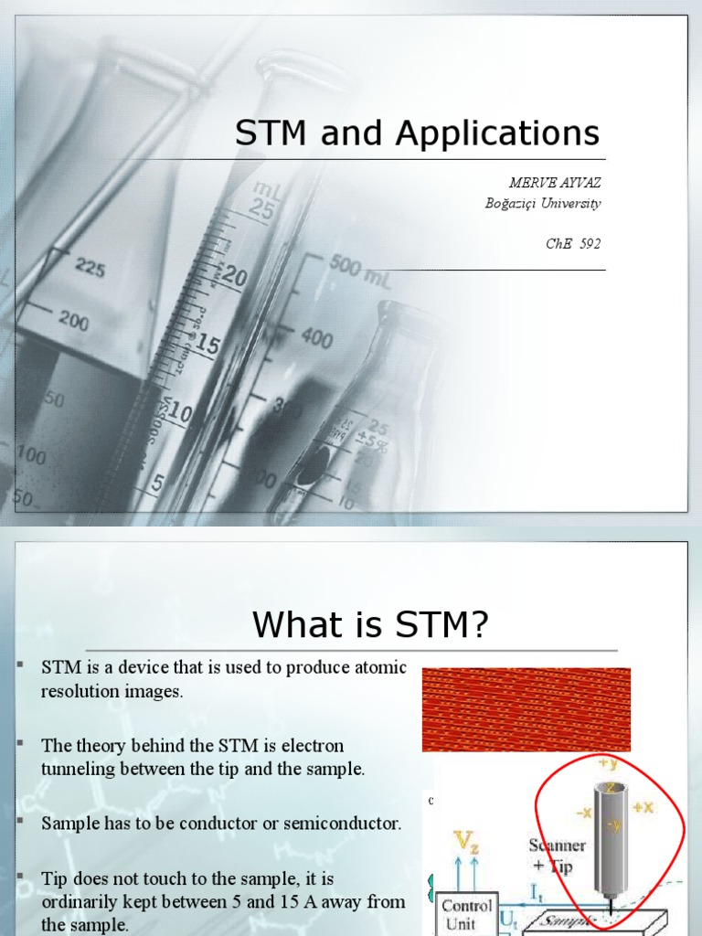 STM and Applications | PDF | Scanning Tunneling Microscope | Quantum ...