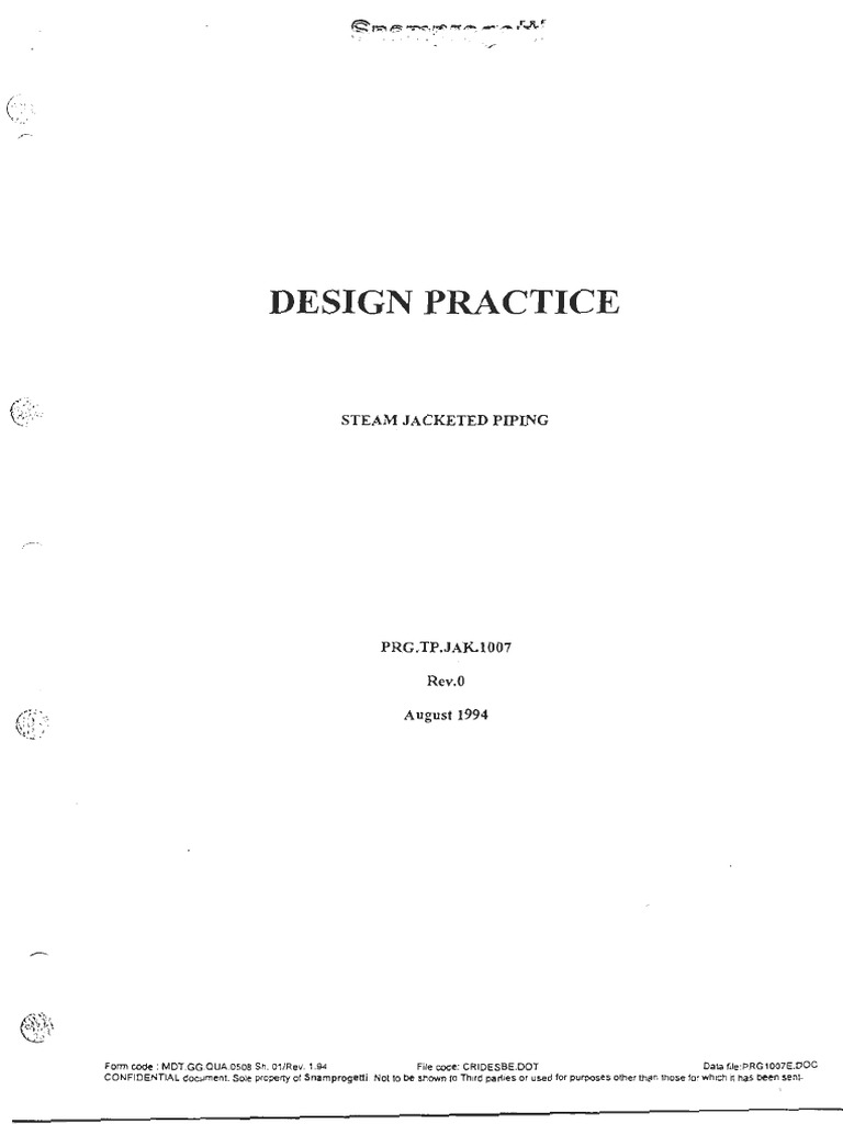 PRG - TP.JAK.1007 - Steam Jacketed Piping PDF | PDF