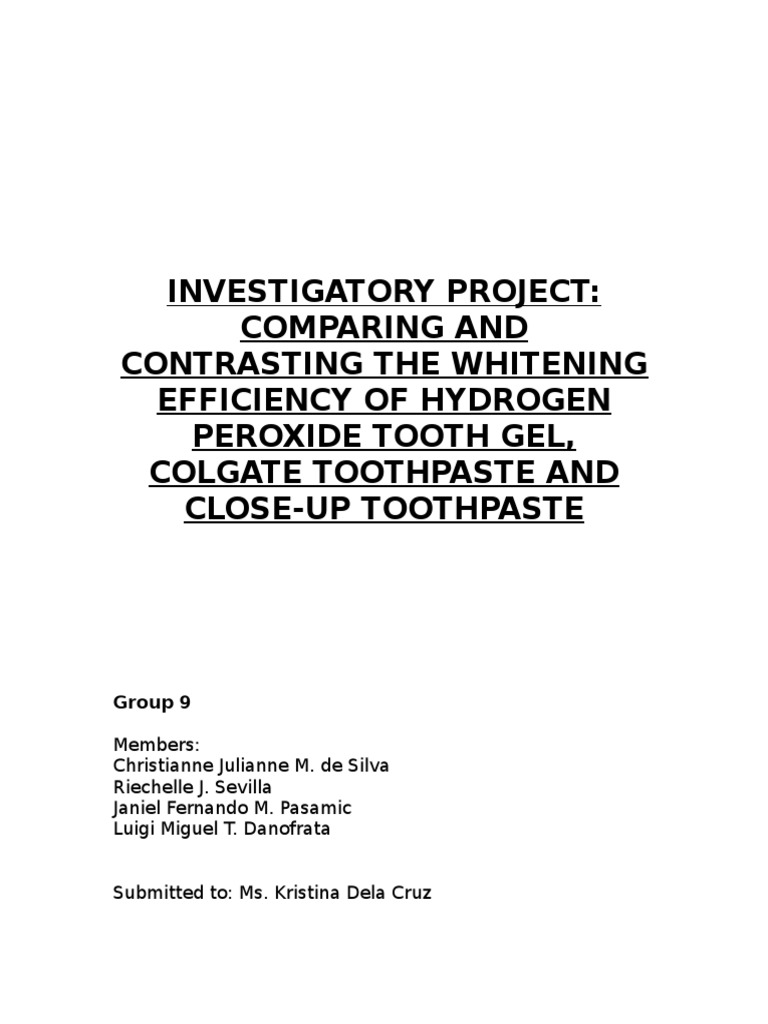 Investigatory Project - Full Paper | PDF | Mouth | Chemical Substances