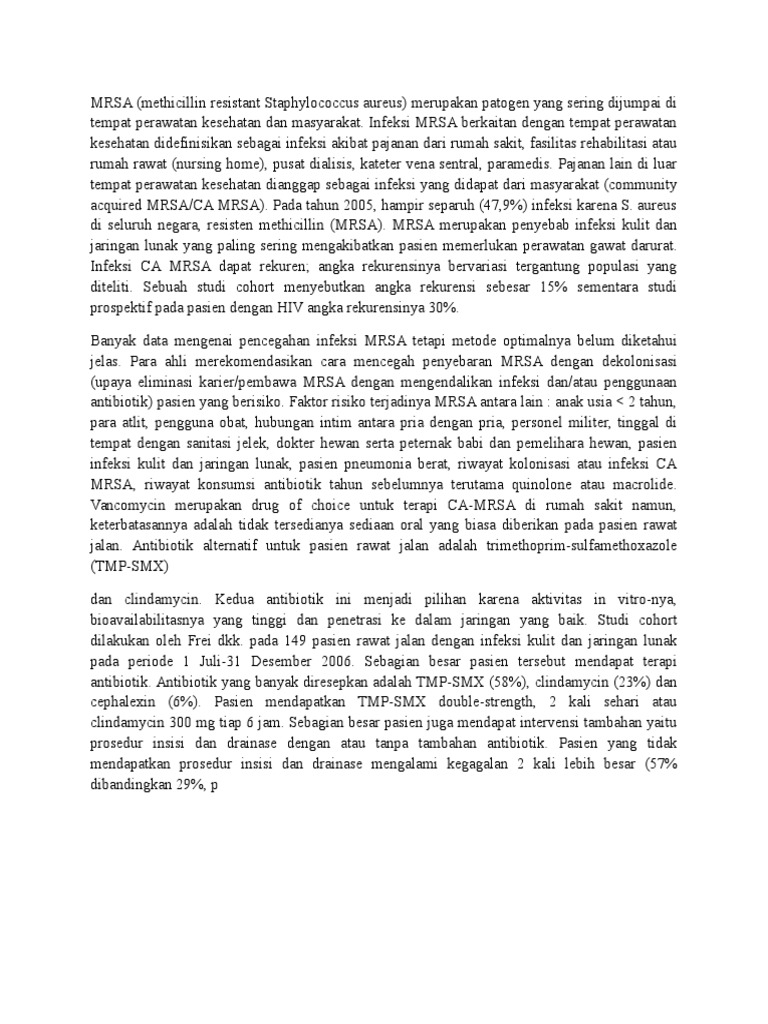 Pencegahan dan Terapi Infeksi MRSA | PDF | Pengembangan Diri ...