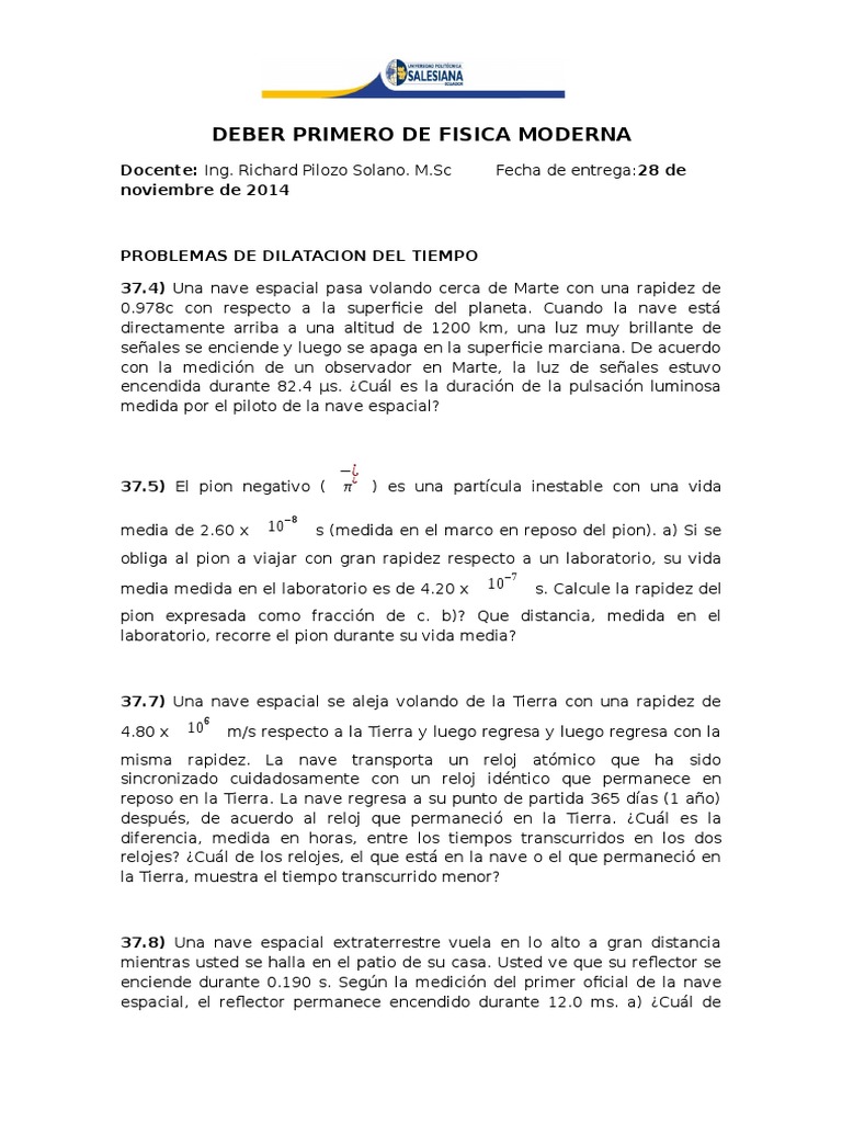 Primer Deber | PDF | Longitud | Tierra