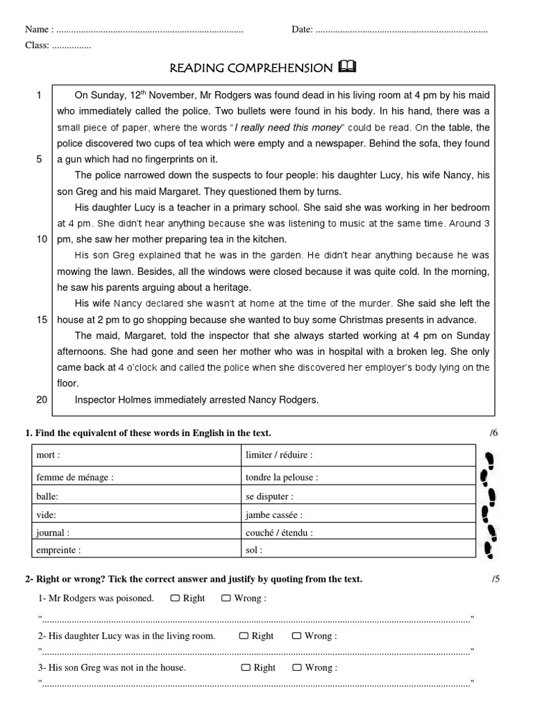 Detective Story Reading Comprehension | Download Free PDF | Violence ...