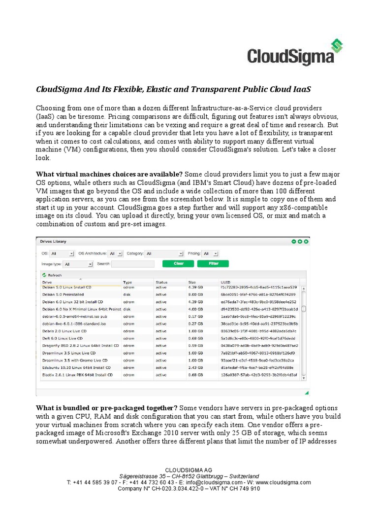 CS White Paper - Cloudsigma | PDF | Virtual Machine | Cloud Computing