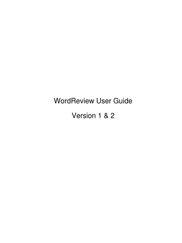 WordReview UserGuide PDF | PDF | Zip (File Format) | Computer File