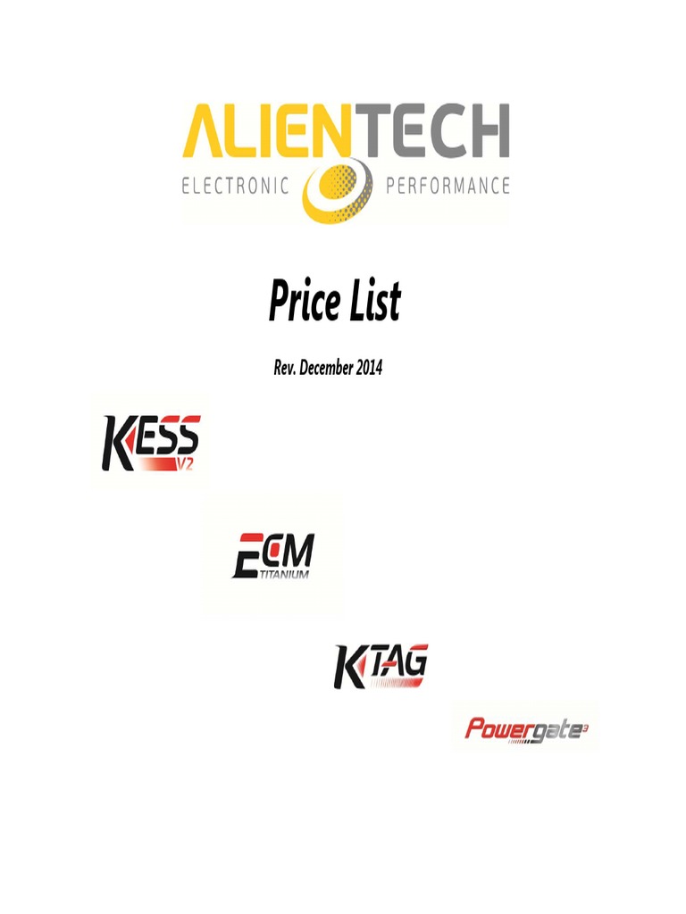 Alientech Price List | PDF | Subscription Business Model | Computer Engineering