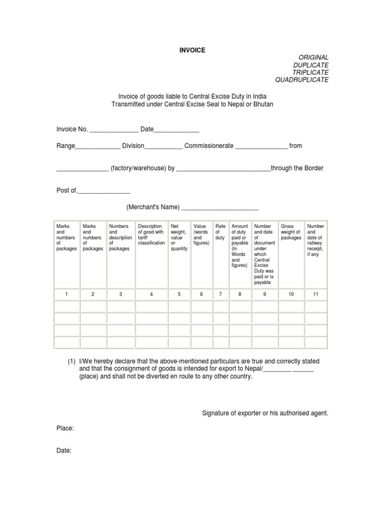 Invoice: Original Duplicate Triplicate Quadruplicate | PDF