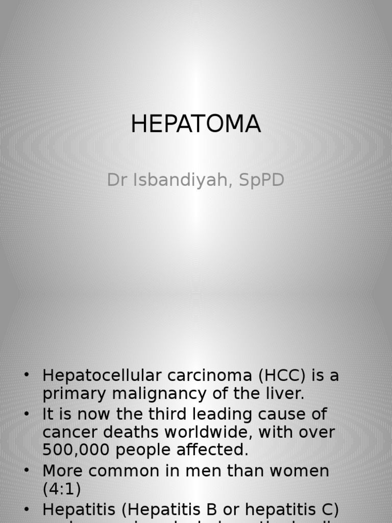Hepatoma: DR Isbandiyah, SPPD | PDF | Hepatitis | Cancer