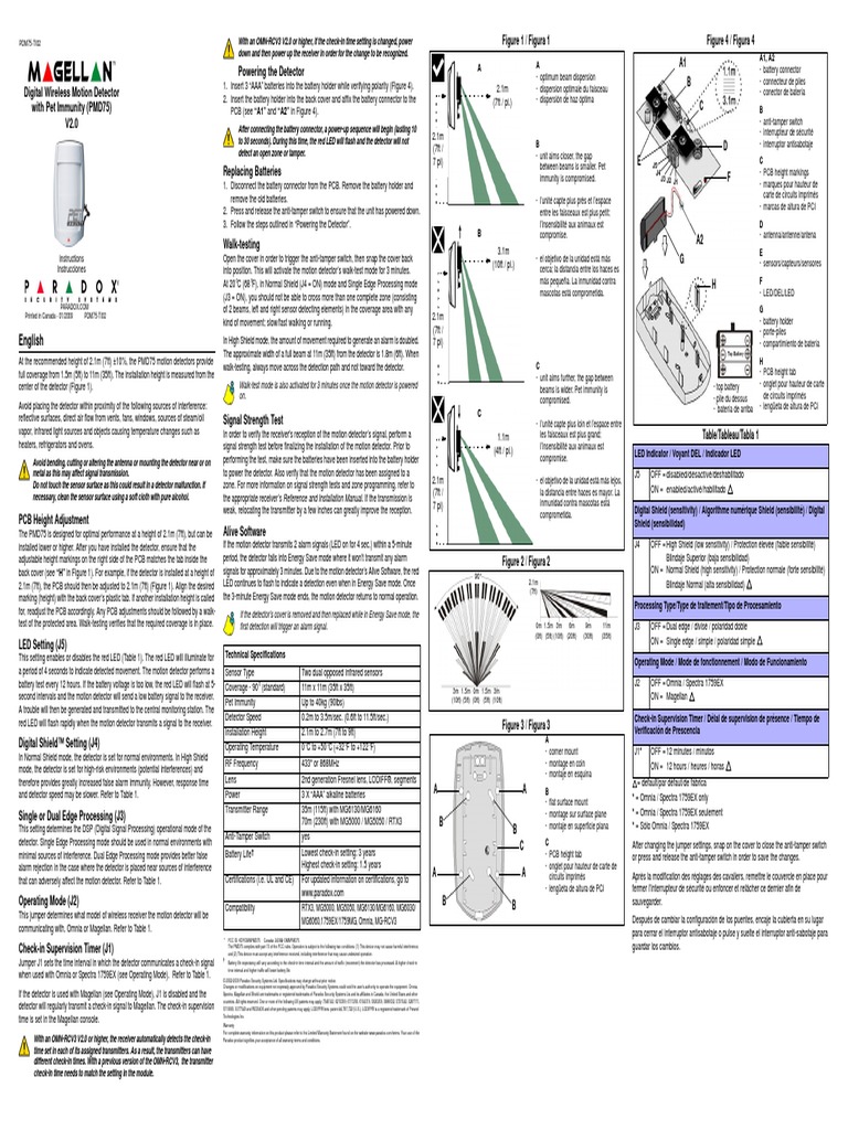 PMD75 Paradox Detector Miscare Radio Wireless | PDF | Power (Physics ...