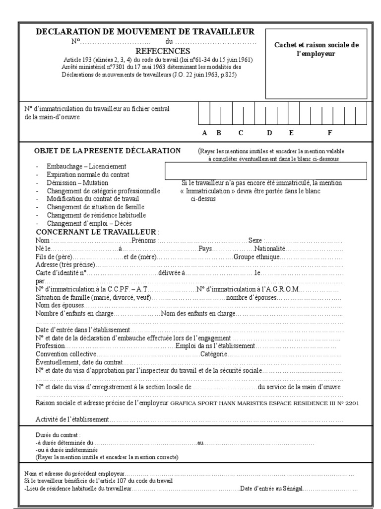 Déclaration de Mouvement Des Travailleurs | PDF | Convention collective | Gouvernement