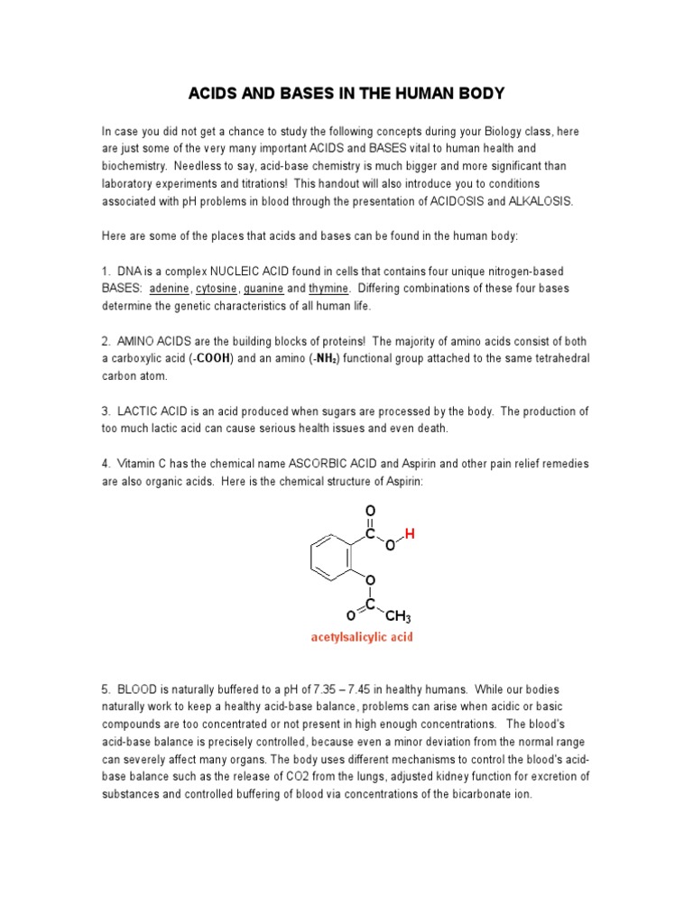 Acids and Bases in Human Health | PDF | Physiology | Chemistry