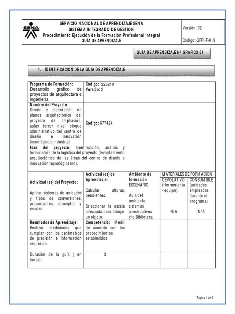 GFPI-F-019 Formato Guia de Aprendizaje 01 | Diseño | Integral