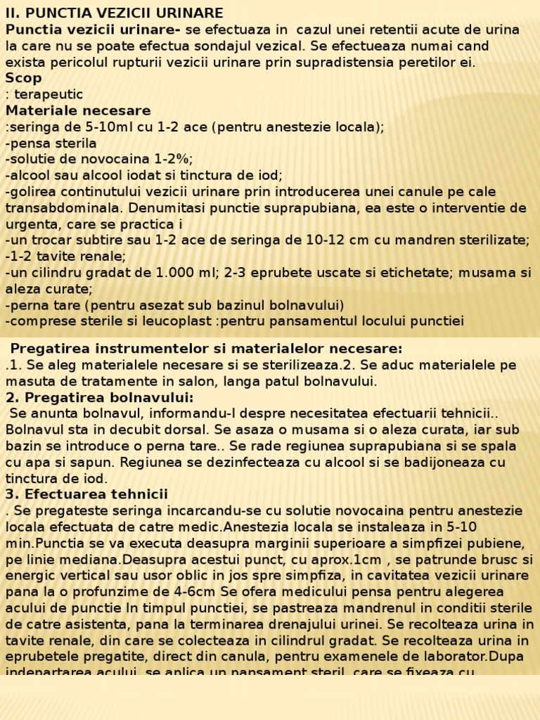 Punctia Vezicii Urinare | PDF