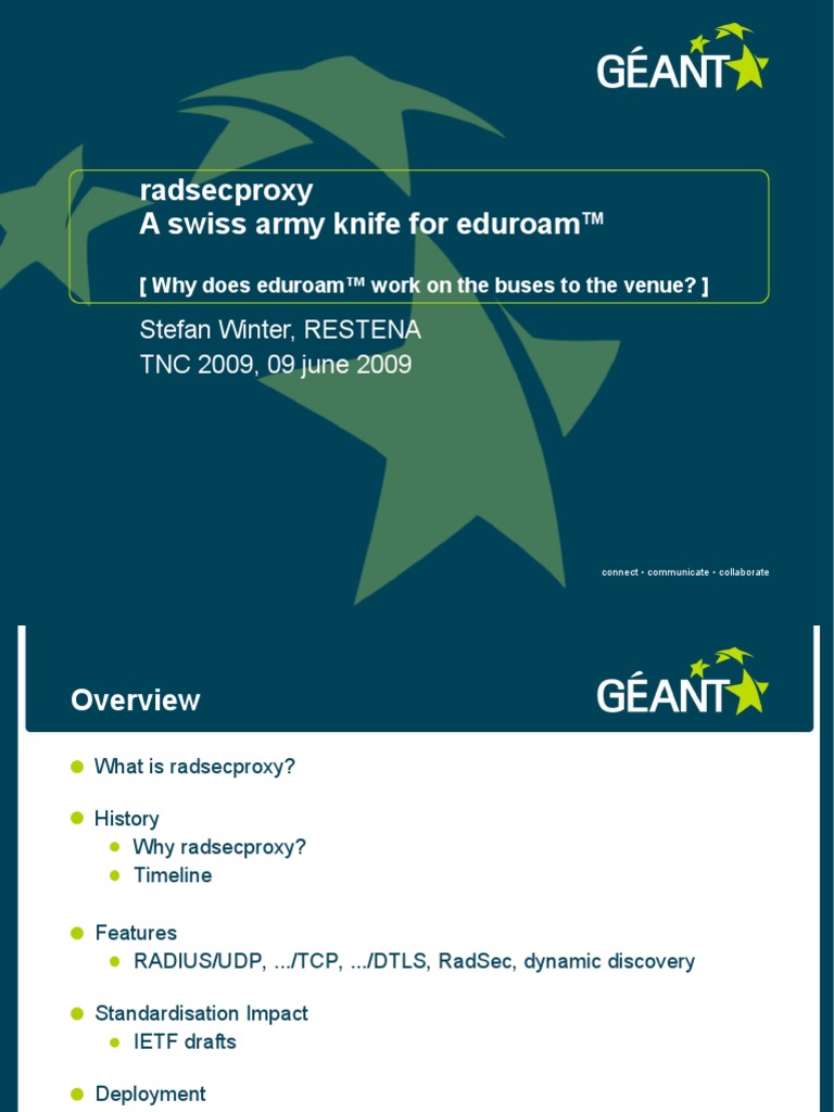 Radsecproxy - A Swiss Army Knife For Eduroam | PDF | Radius | Networking Standards