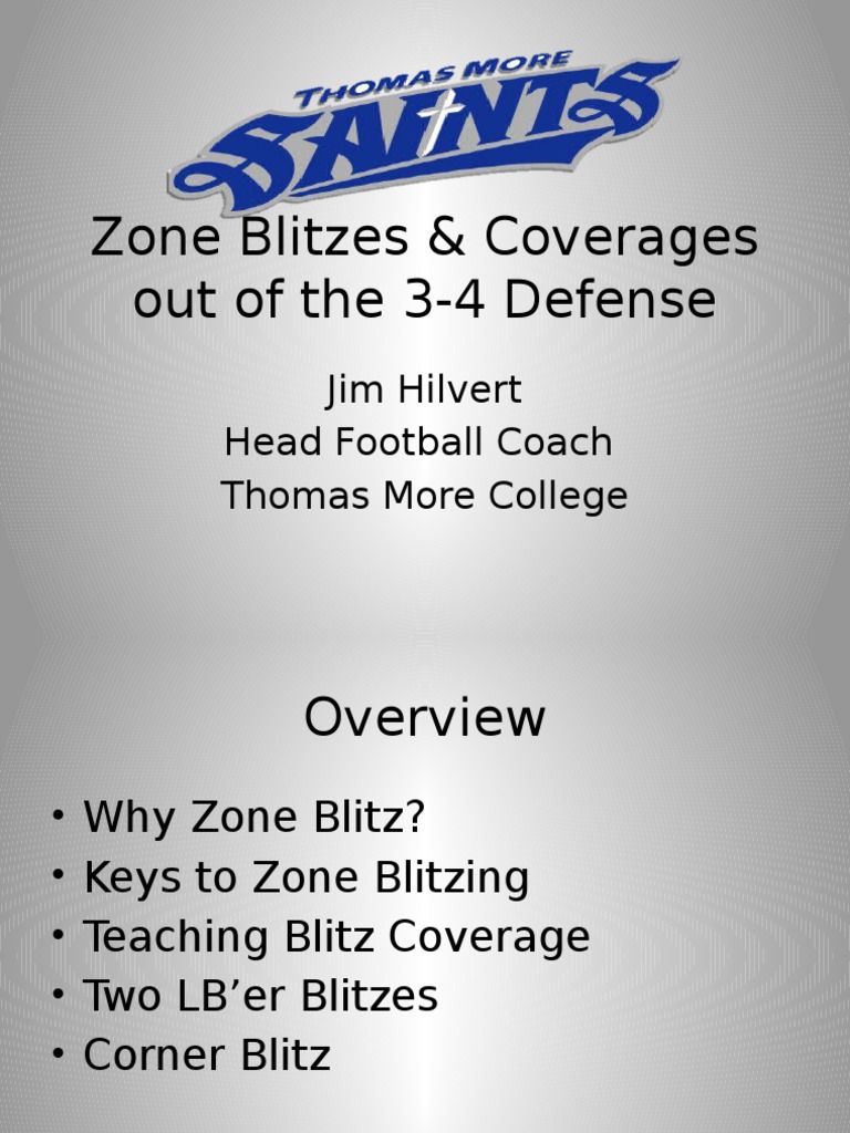 Zone Blitzes Coverages Out of The 34 | PDF | Team Sports | National ...