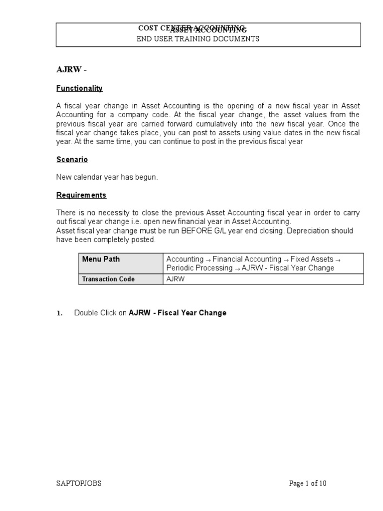 AJRW Asset Fiscal Year Change | PDF | Button (Computing) | Database ...