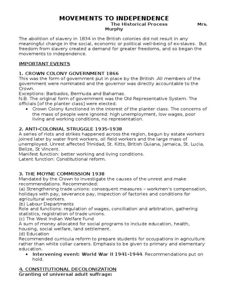 West Indies Independence Movements Overview | PDF | Government | Public ...