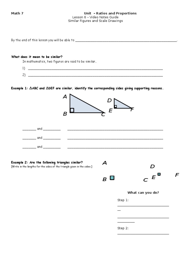 ccm7 Similar Figures and Scale Factor | PDF | Teaching Methods & Materials