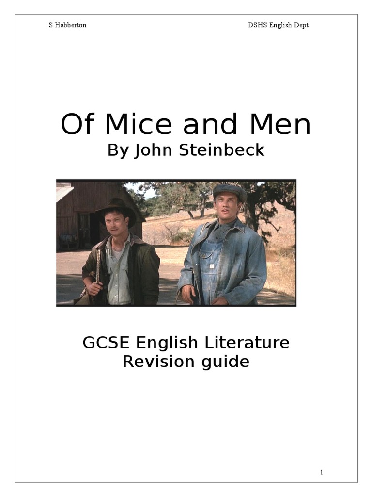 Of Mice and Men GCSE Revision Guide | PDF | John Steinbeck | Loneliness