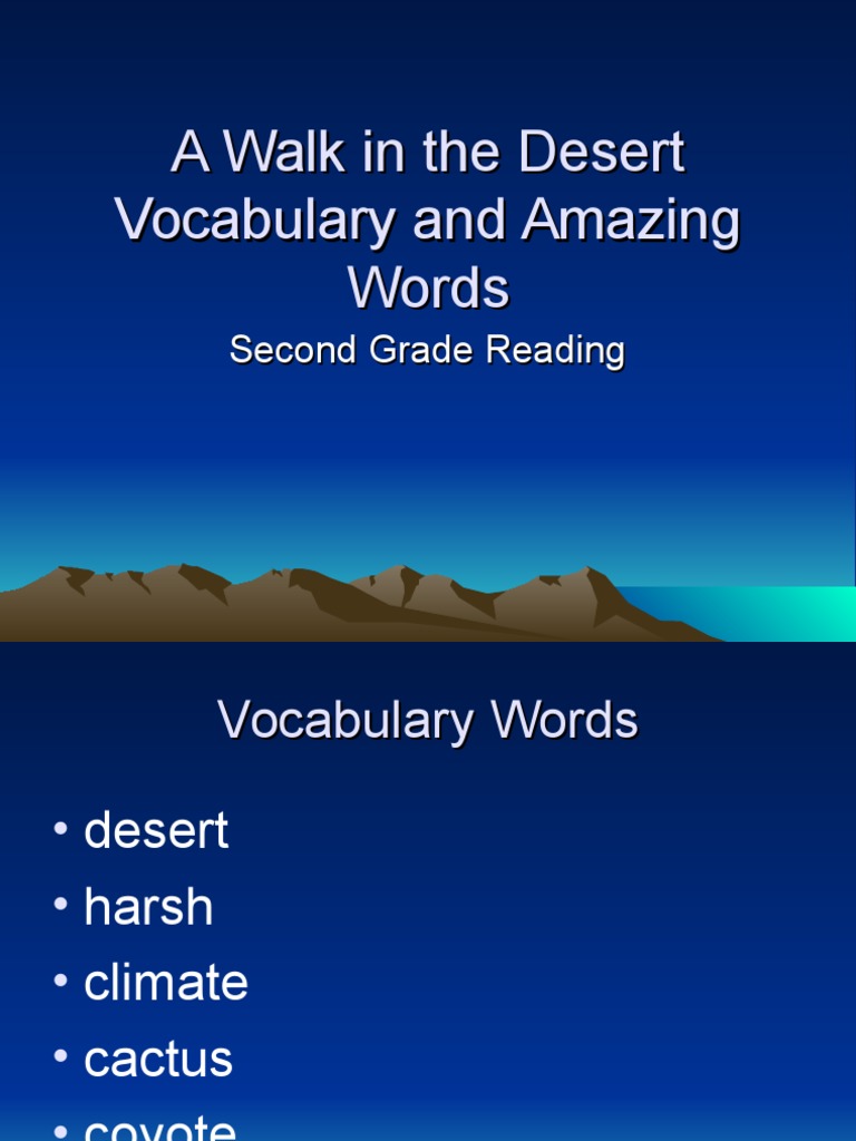A Walk in The Desert Vocabulary | PDF | Desert | Geography
