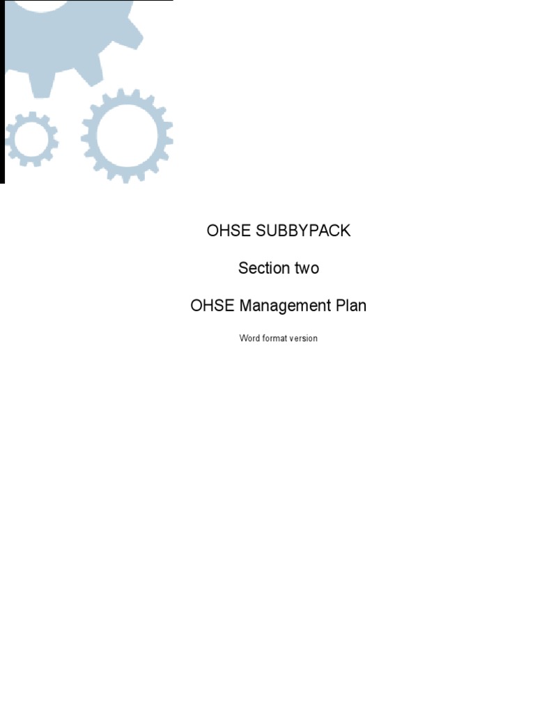 OHSE Management Plan Guide | PDF | Dangerous Goods | Occupational ...