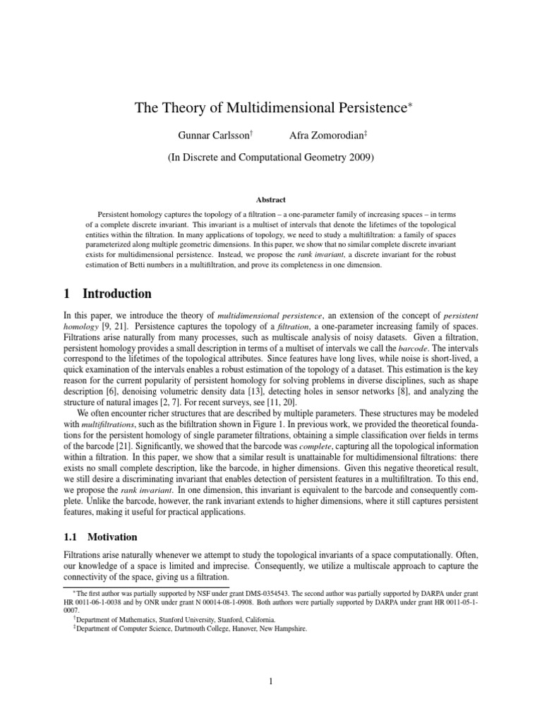 The Theory of Multidimensional Persistence | PDF | Module (Mathematics) | Ring (Mathematics)