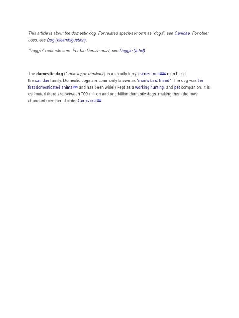Overview of Domestic Dogs | PDF