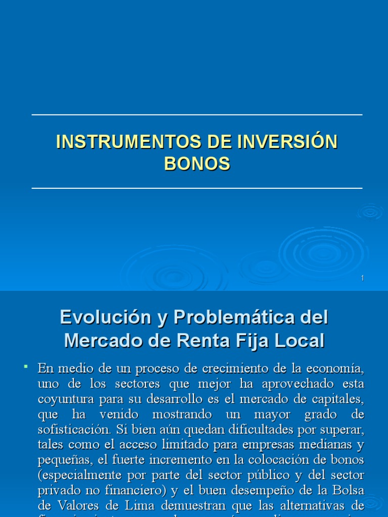 Instrumentos de Inversión Bonos | PDF | Bonos corporativos | Compartir ...
