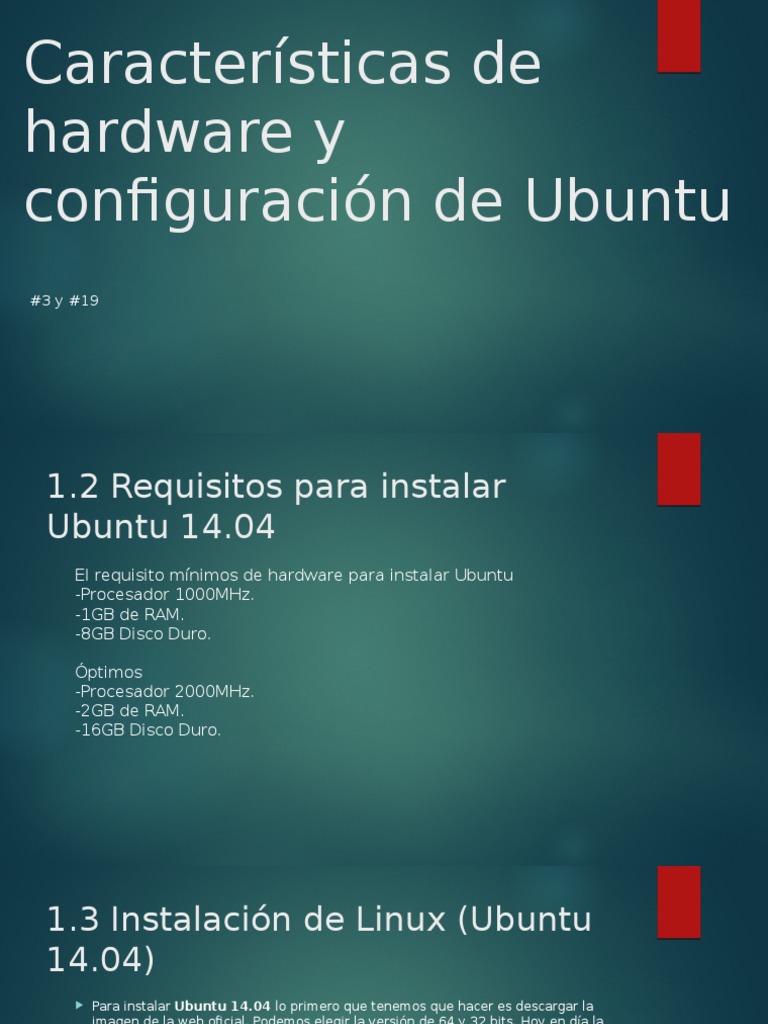 Características de Hardware y Configuración de Ubuntu | PDF | Ubuntu ...