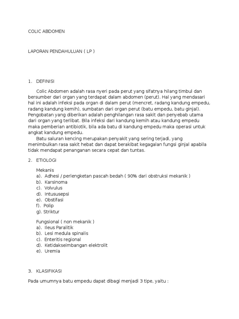 Colic Abdomen | PDF