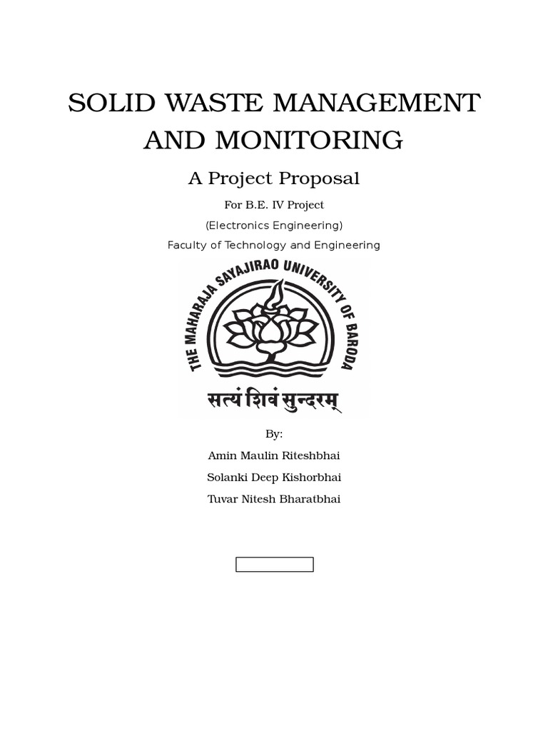 Project Proposal On Solidwaste Management | PDF | Municipal Solid Waste ...