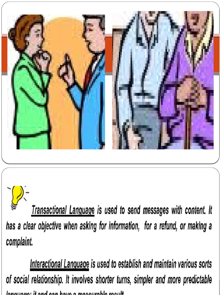 Transactional and Interactional Language | PDF