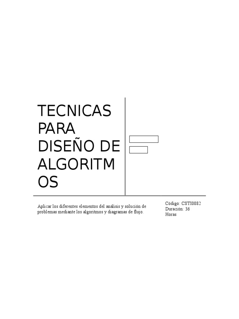 Manual Tecnicas para Diseño de Algoritmos | PDF | Algoritmos | Lenguaje de programación