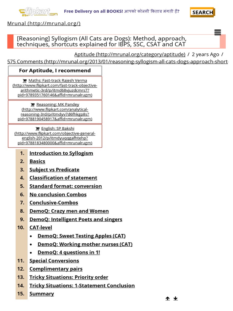 (Reasoning) Syllogism (All Cats Are Dogs) - Method, Approach ...