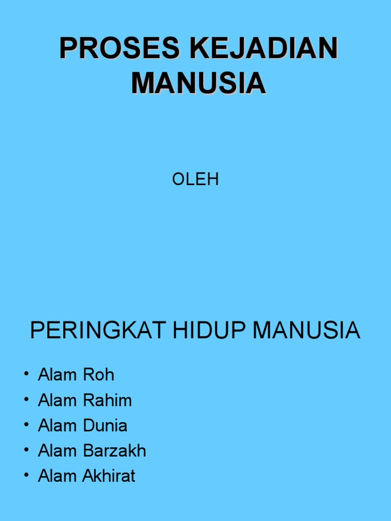 Proses Kejadian Manusia | PDF