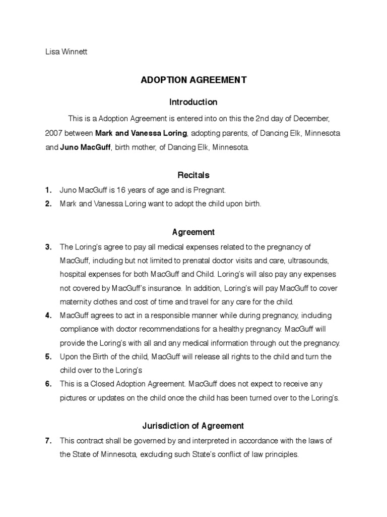 Adoption Agreement | PDF | Guarantee | Business Law