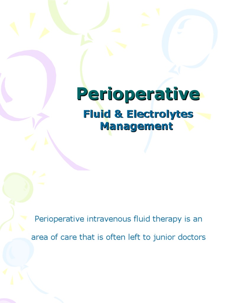 Perioperative Fluid Management Insights | PDF | Saline (Medicine ...