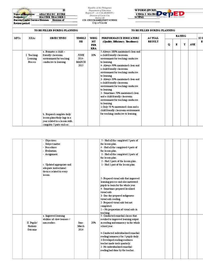 Rpms Star New FORMAT | Lesson Plan | Educational Assessment