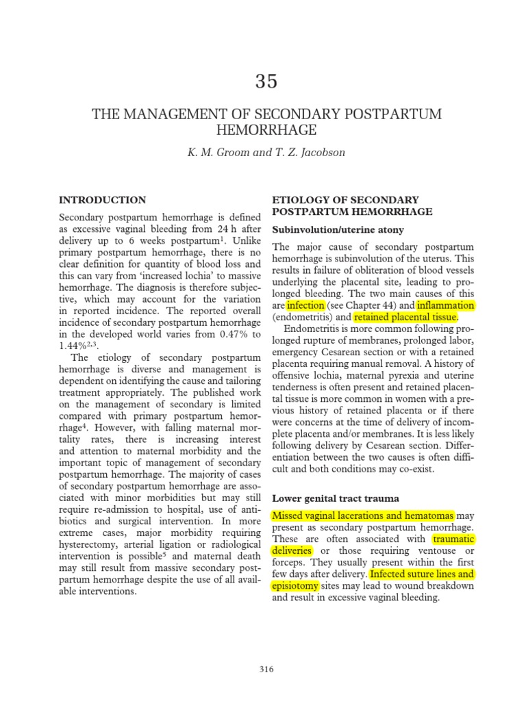 Secondary PPH | Haemophilia | Coagulation