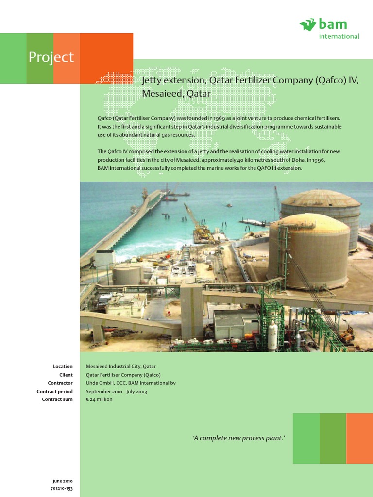 Qafco IV Jetty Extension Project Overview | PDF