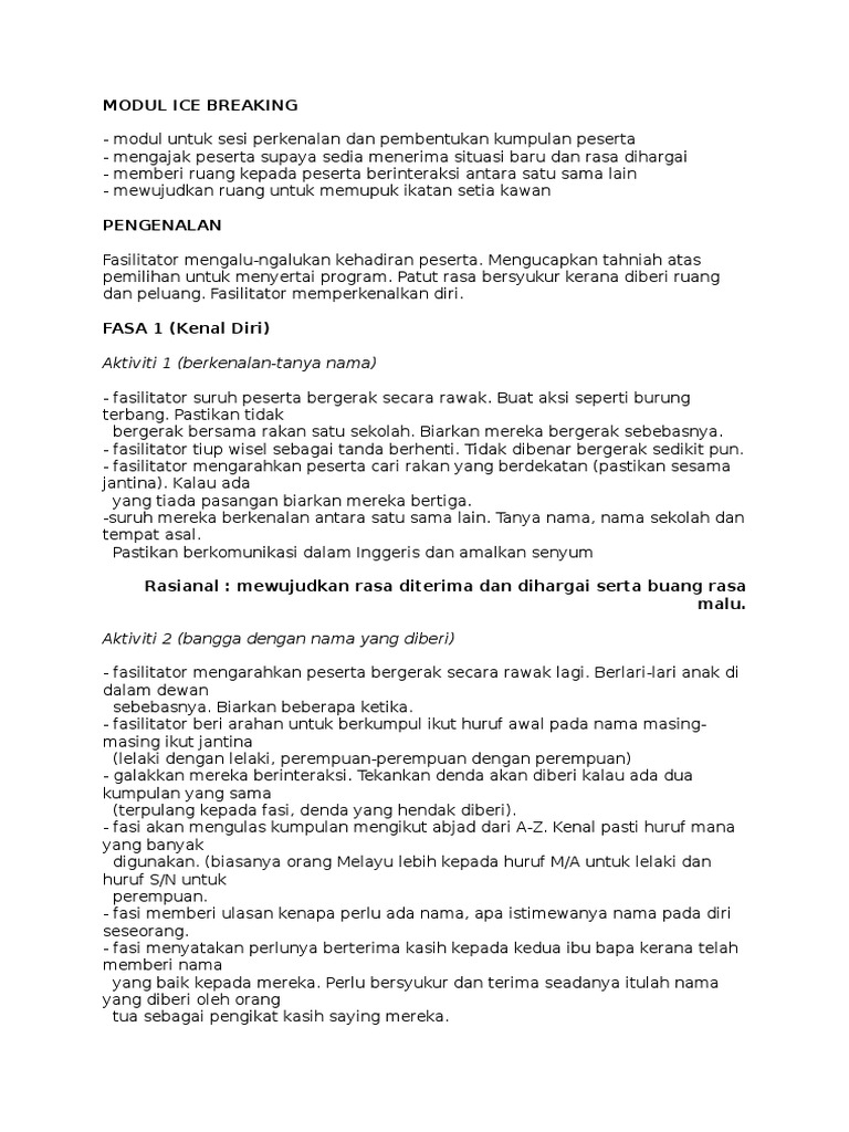 Modul Ice Breaking | PDF