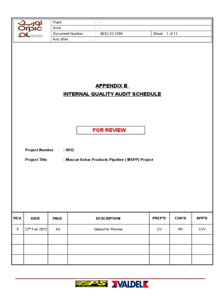 Internal Quality Audit Schedule MSPP | PDF | Business | Computers
