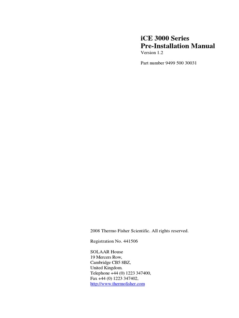 iCE 3000 Series AA Spectrometer Manual | PDF | Nitrogen | Ac Power ...