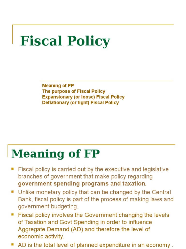 Fiscal Policy | PDF