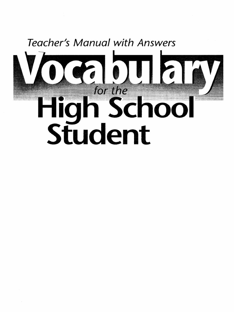 Vocabulary For The High School Students