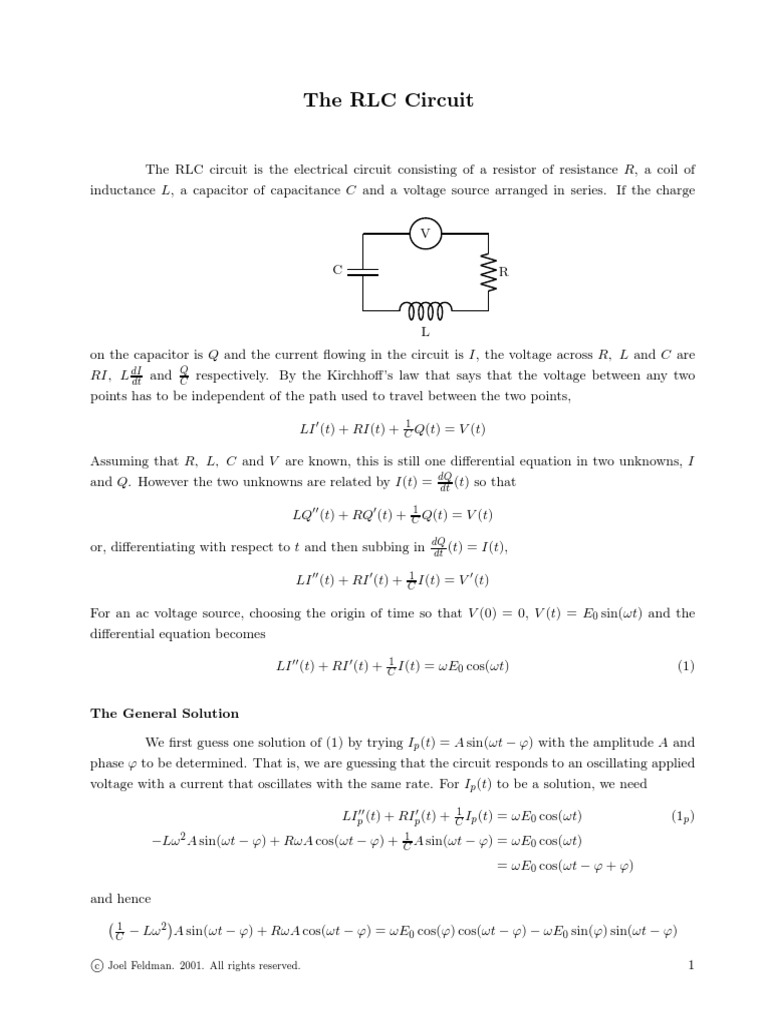 RLC | PDF | Computer Engineering | Electromagnetism