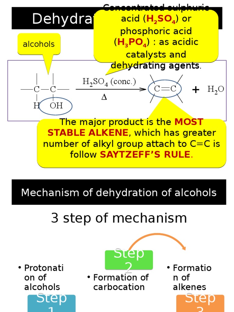 Mechanism of Dehydration of Alcohols | PDF | Alcohol | Acid