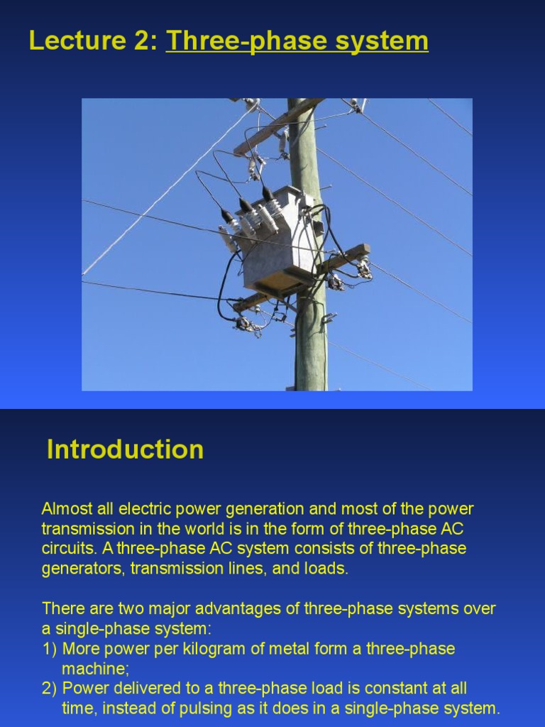 Lecture 2: Three-Phase System | PDF | Ac Power | Electrical Impedance