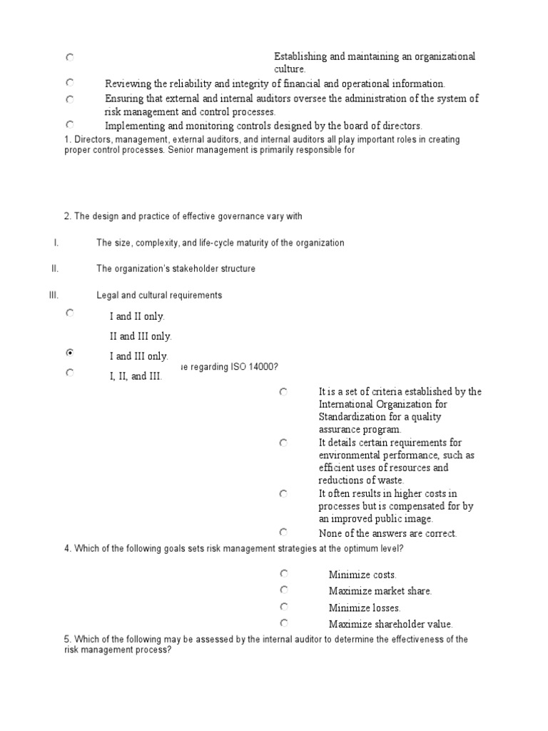 Cia Part 3 | PDF | Internal Audit | Audit