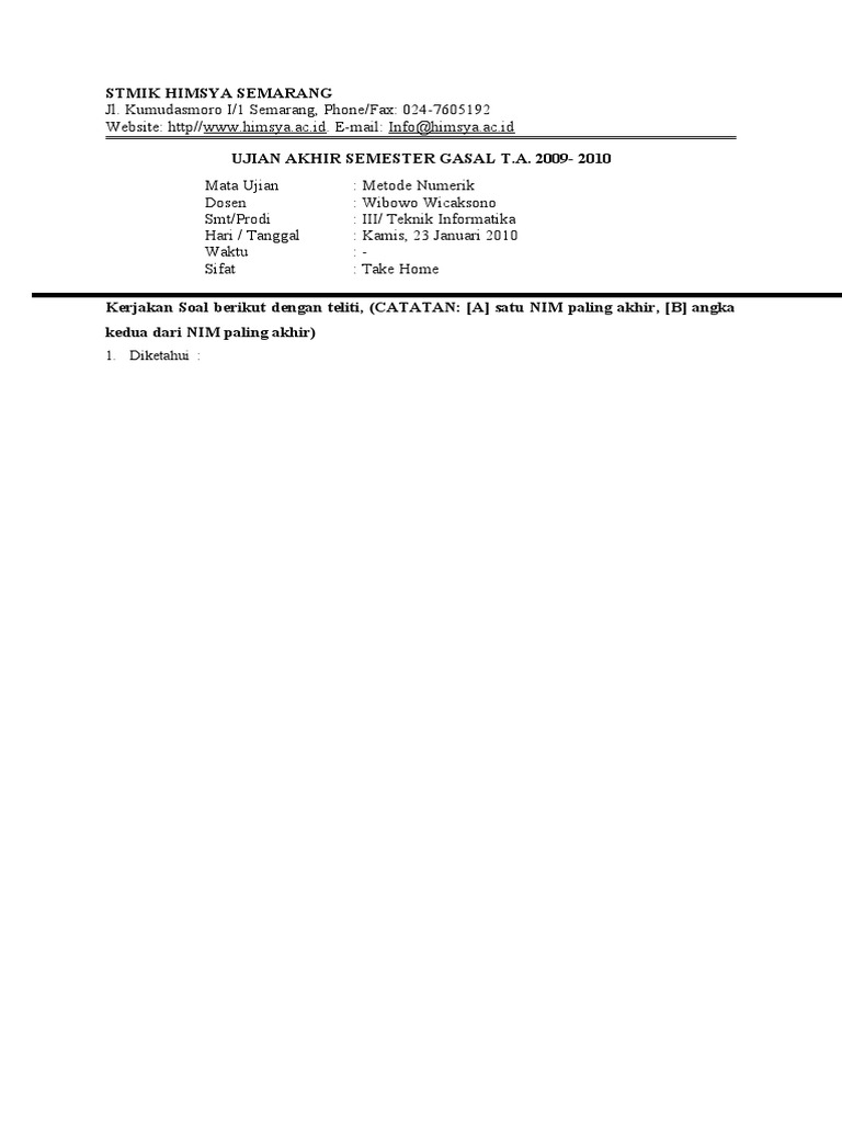 Metode Numerik | PDF